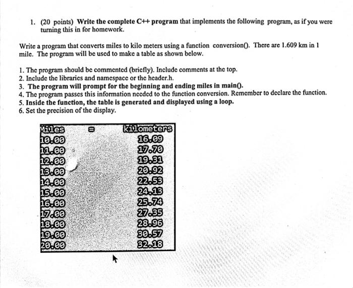 Solved 1 20 Points Write The Complete C Program That 2574