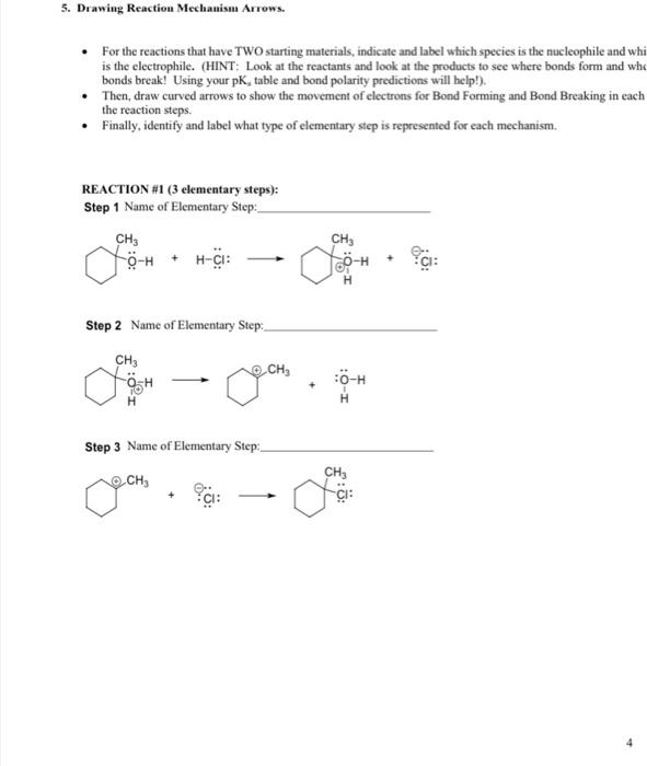 Solved 5. Drawing Reaction Mechanism Arrows. For the | Chegg.com