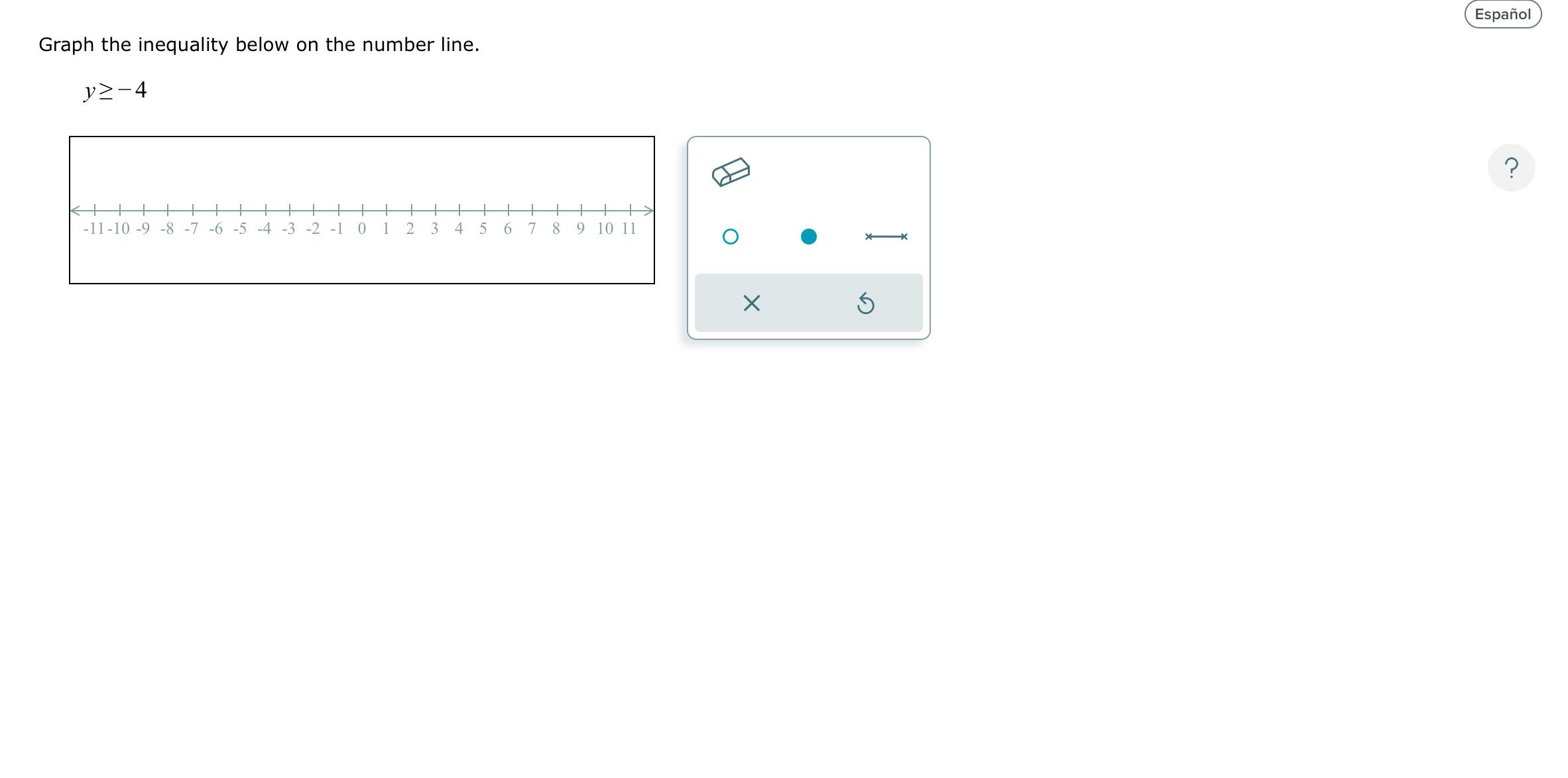 Solved Graph the inequality below on the number | Chegg.com