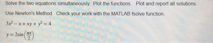Solved Solve the two equations simultaneously. Plot the | Chegg.com