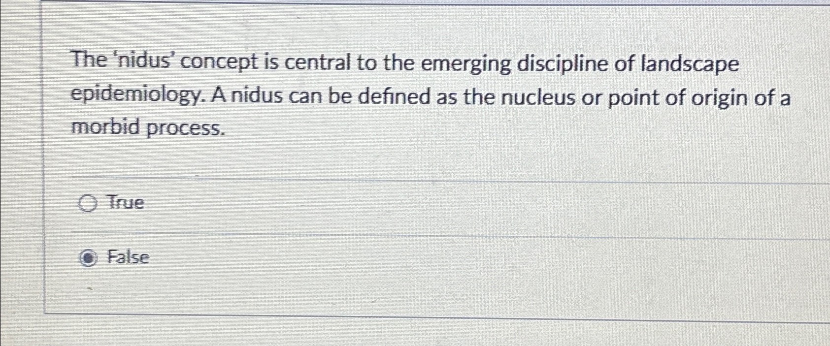Solved The 'nidus' concept is central to the emerging | Chegg.com