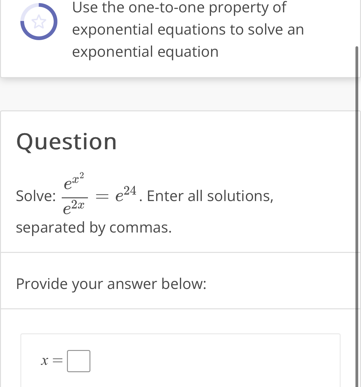 Solved Use the one-to-one property of exponential equations | Chegg.com