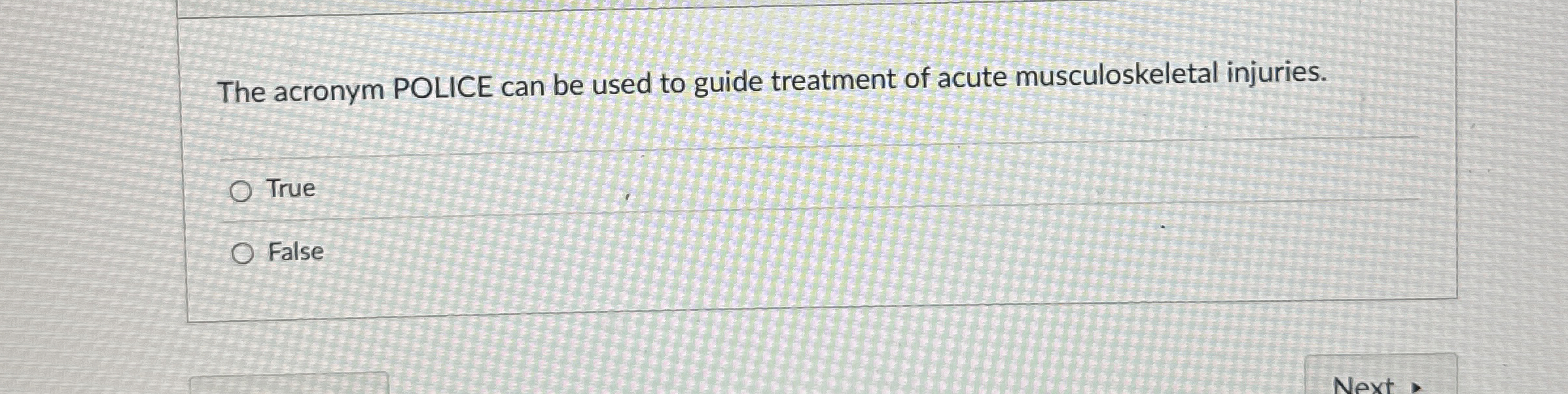 Solved The acronym POLICE can be used to guide treatment of | Chegg.com