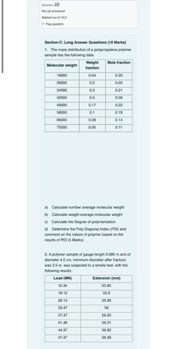 Solved 22 Notered Maret 900 Pation Section-c: Long Answer | Chegg.com