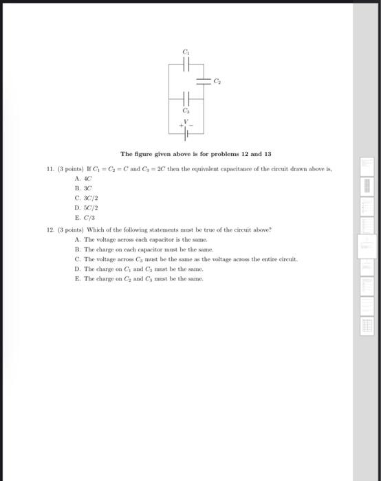 Solved The figure given above is for problems 12 and 13 11. | Chegg.com