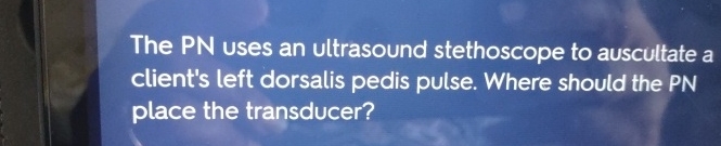 Solved The PN uses an ultrasound stethoscope to auscultate a | Chegg.com