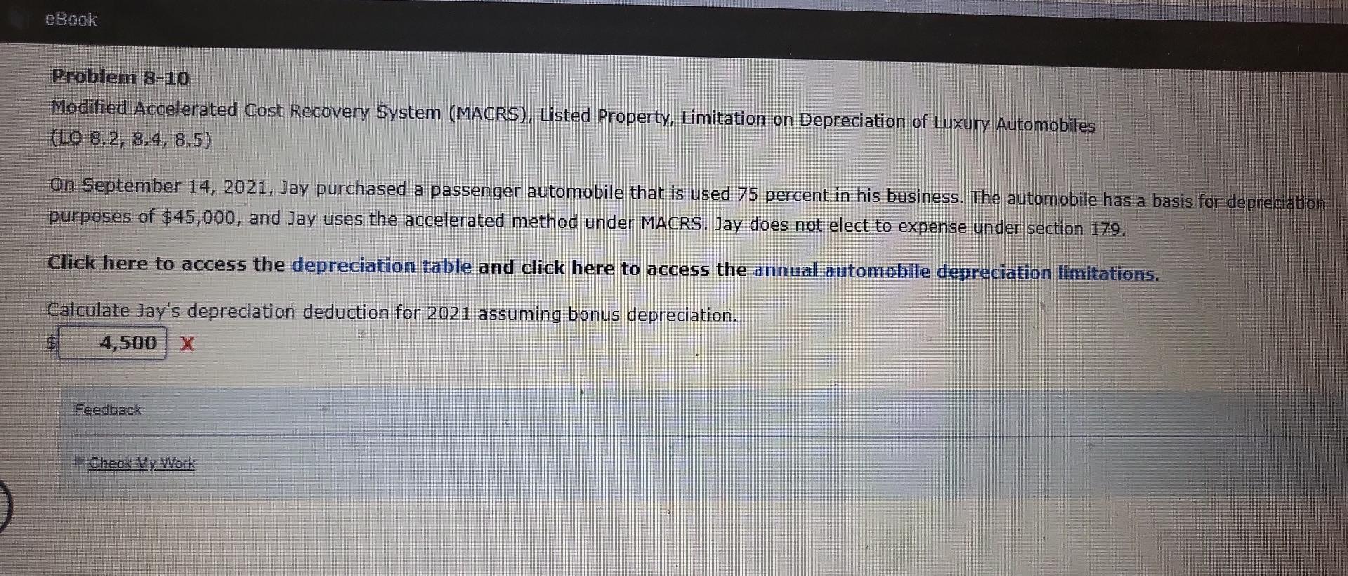 Solved Problem 8-10 Modified Accelerated Cost Recovery | Chegg.com