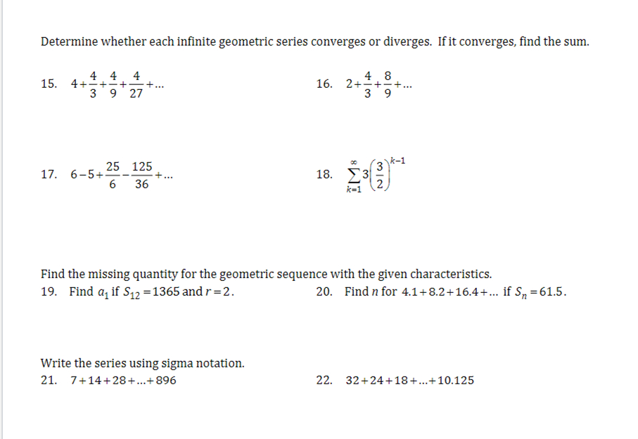 Solved Determine whether each infinite geometric series | Chegg.com