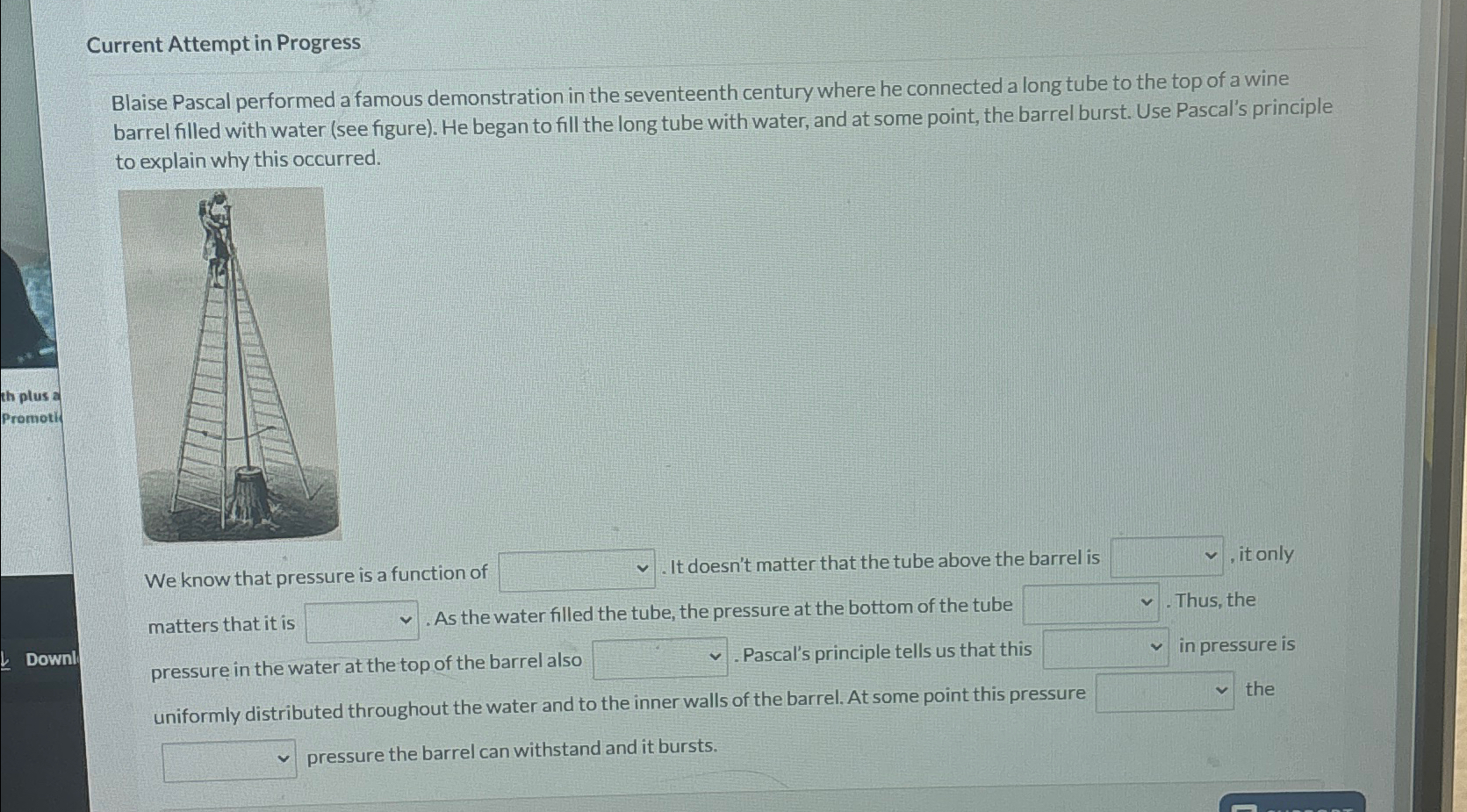 Solved Current Attempt in ProgressBlaise Pascal performed a | Chegg.com