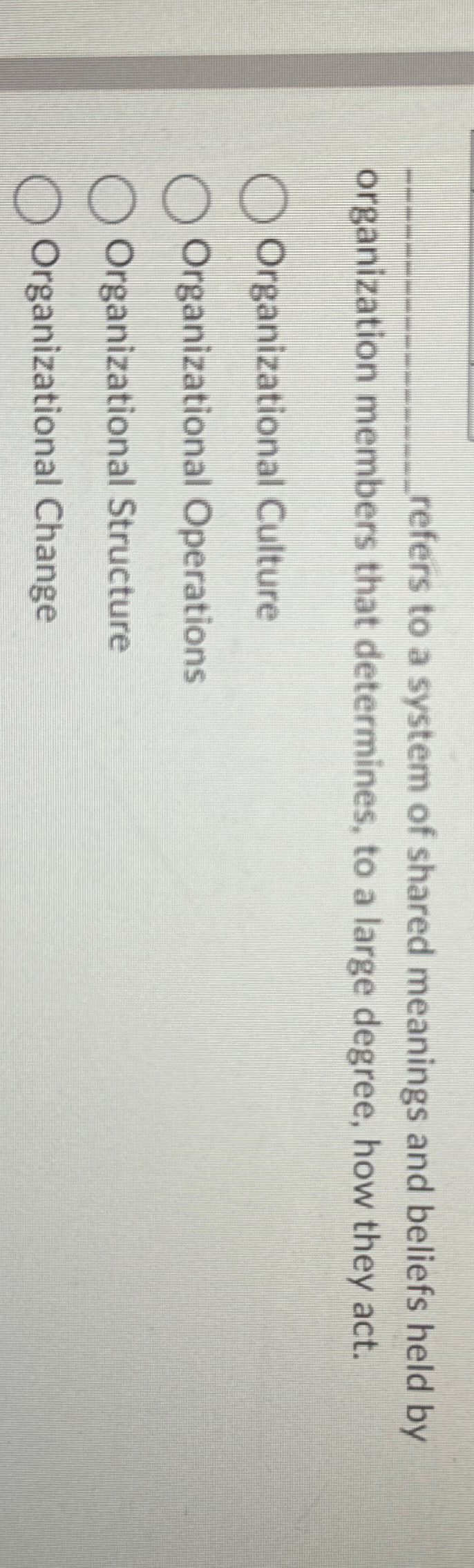 Solved refers to a system of shared meanings and beliefs | Chegg.com