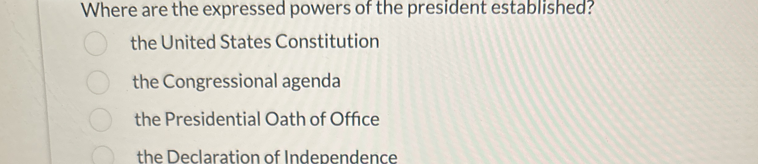 Solved Where are the expressed powers of the president | Chegg.com