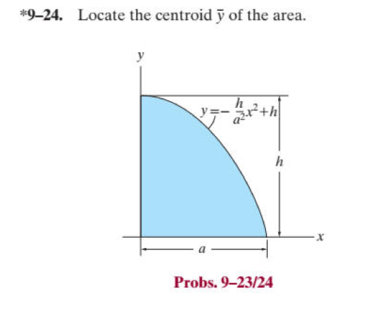 Solved *9-24. ﻿Locate the centroid ()/(bar) (y) ﻿of the | Chegg.com