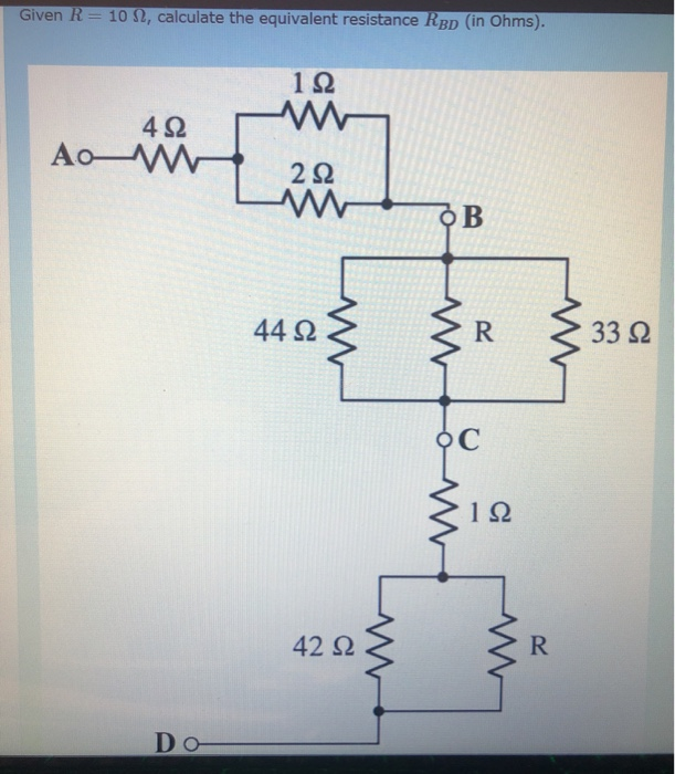 Solved Given R = 10 Ω, calculate the equivalent resistance | Chegg.com