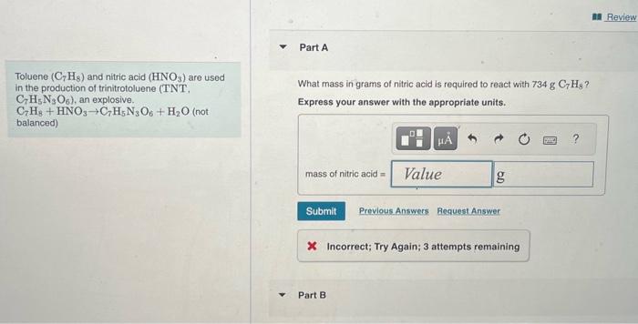 Solved Toluene (C7H8) and nitric acid (HNO3) are used in the | Chegg.com Solved Toluene (C7H8) and nitric acid (HNO3) are used in the | Chegg.com