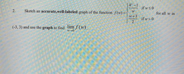 Solved 4- if w so 2. Sketch an accurate,well-labeled graph | Chegg.com