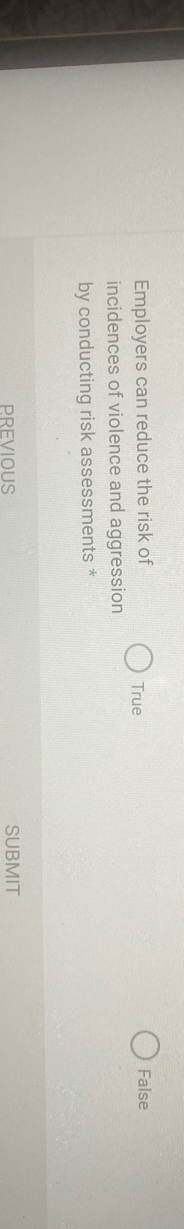 Solved Employers can reduce the risk of True False | Chegg.com