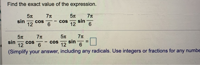 Solved Find the exact value of the expression. 51 711 5171 | Chegg.com