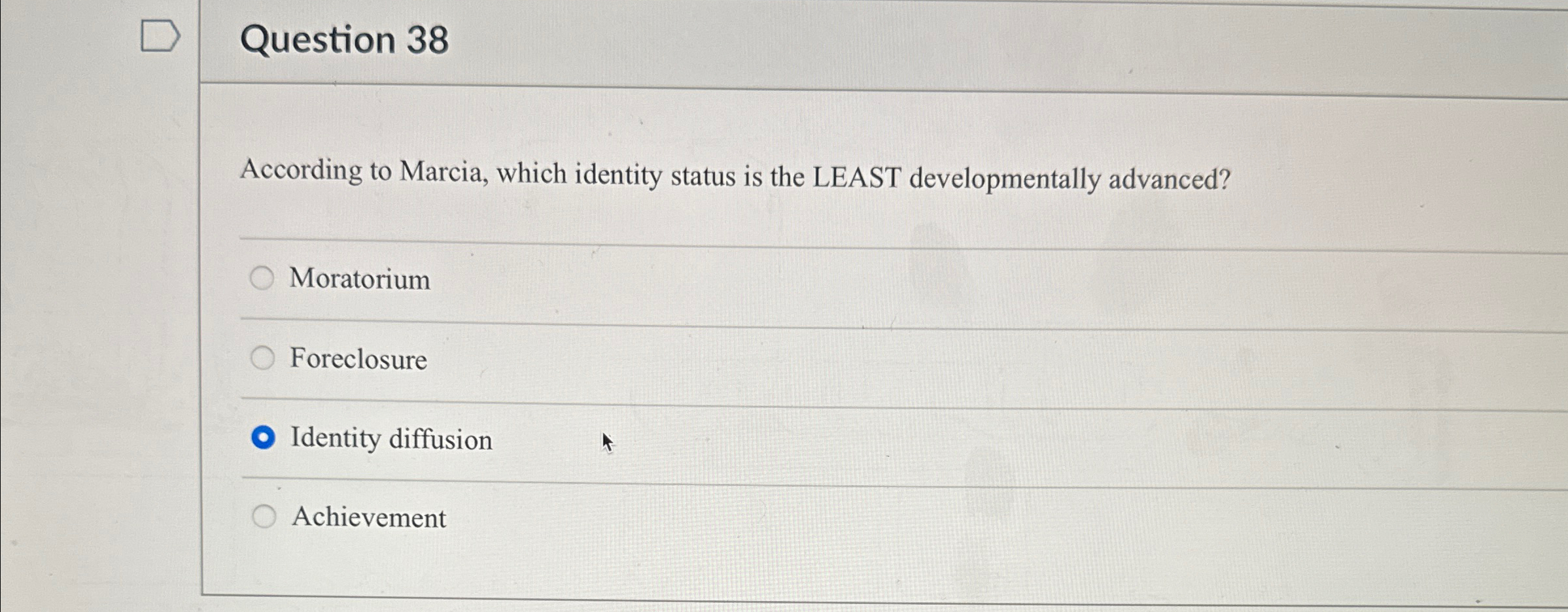 Solved Question 38According to Marcia, which identity status | Chegg.com