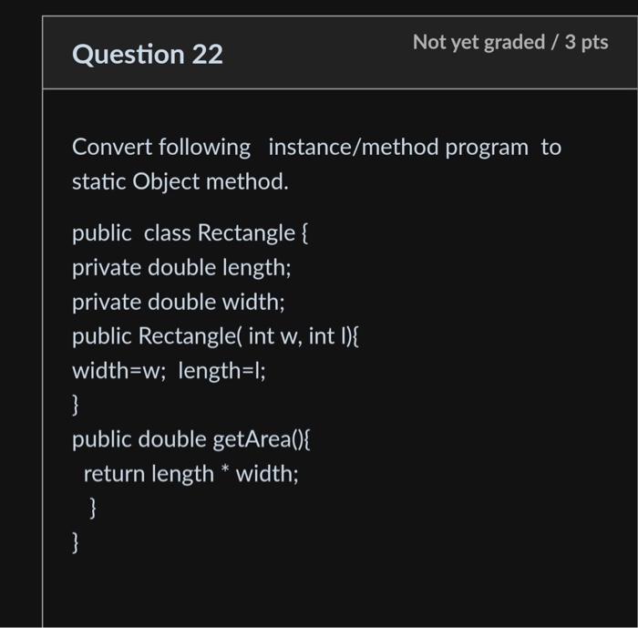 Solved Convert following instance/method program to static | Chegg.com