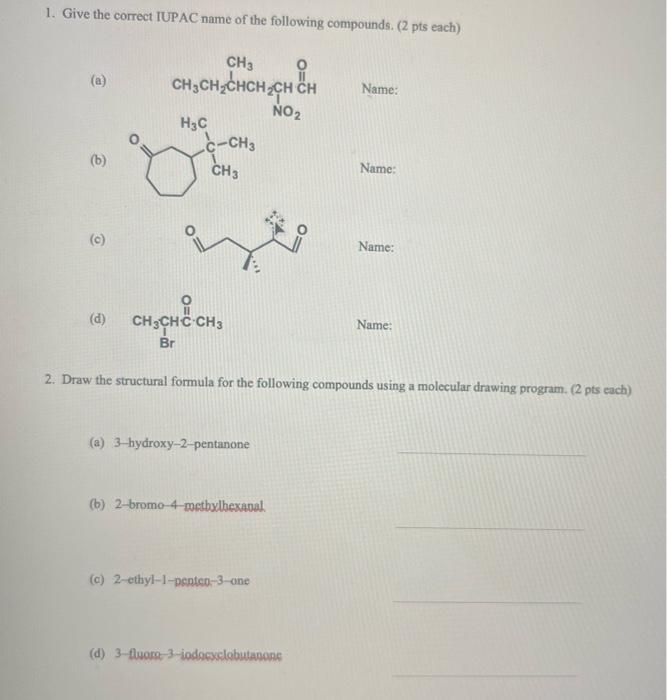 Solved 3. Draw (a) the enol form of the compound (2 pts) e | Chegg.com