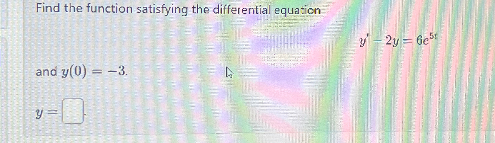 Solved Find the function satisfying the differential | Chegg.com