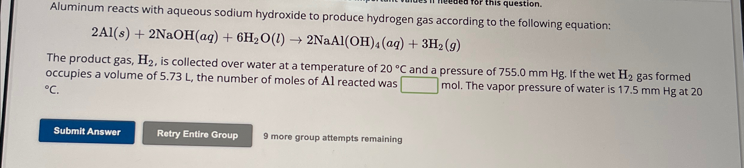Solved Aluminum reacts with aqueous sodium hydroxide to | Chegg.com