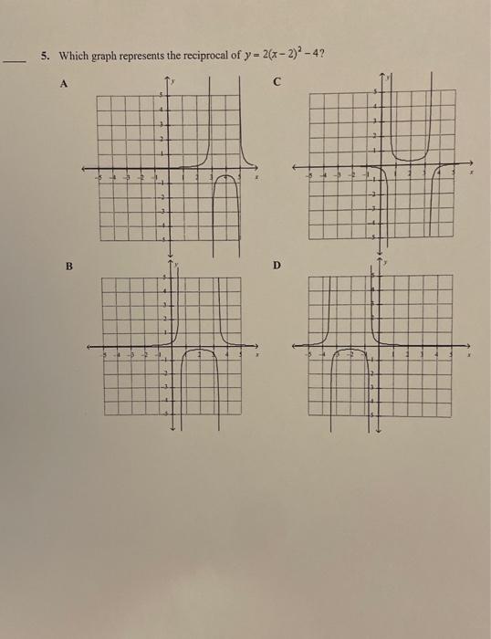 Solved 5. Which graph represents the reciprocal of | Chegg.com
