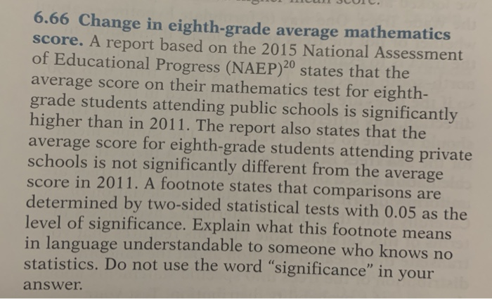 Solved 6.66 Change in eighth-grade average mathematics | Chegg.com