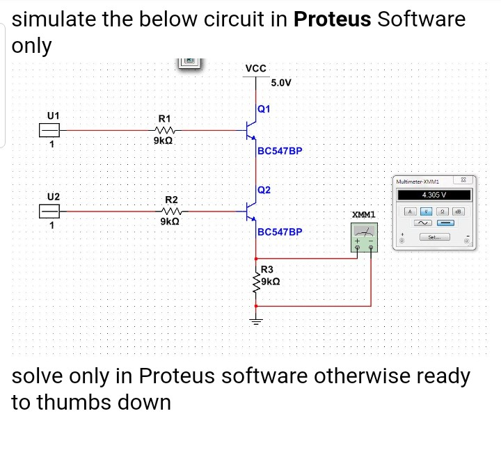 Solved simulate the below circuit in Proteus Software only | Chegg.com