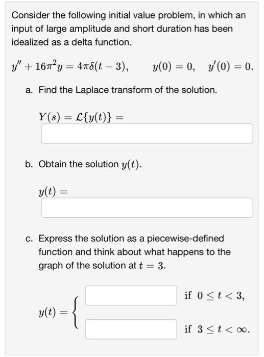 Solved Consider the following initial value problem, in | Chegg.com