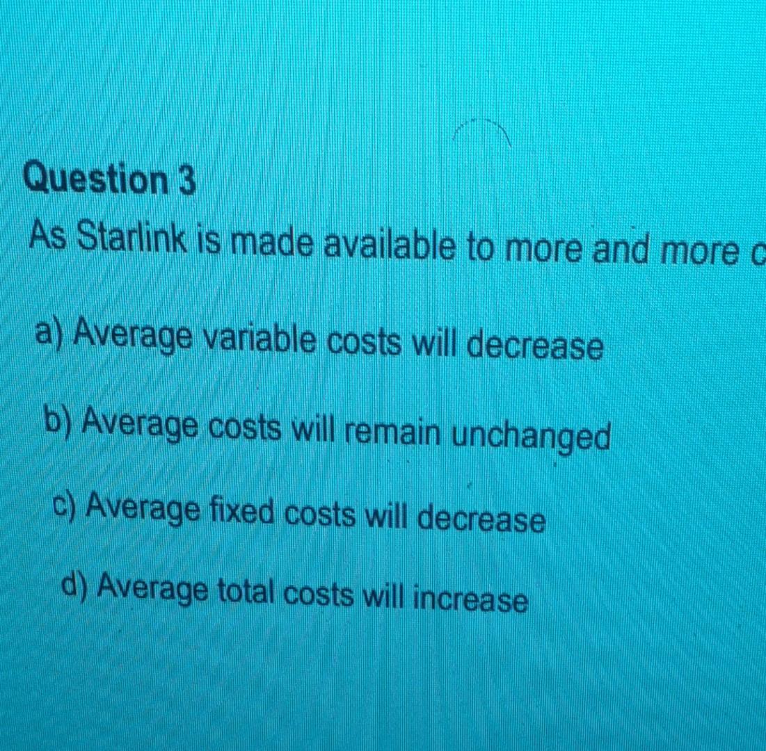 Solved As Starlink is made available to more and more a) | Chegg.com