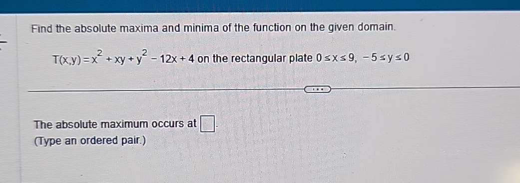Solved Find the absolute maxima and minima of the function | Chegg.com