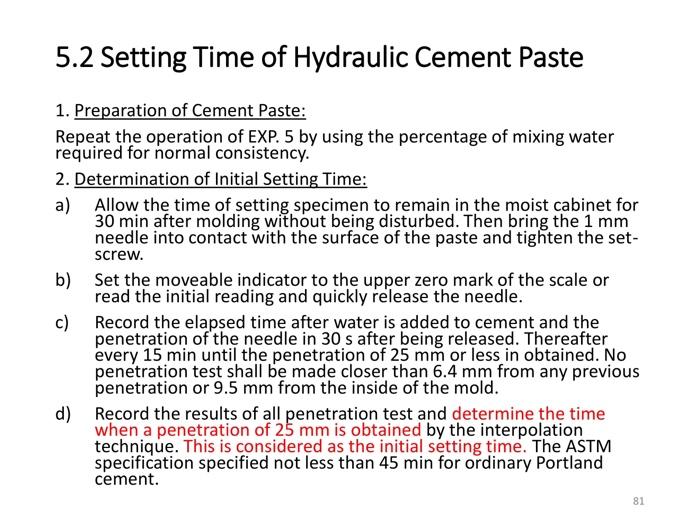 Solved 5.1 Normal Consistency of Hydraulic Portland Ceme | Chegg.com