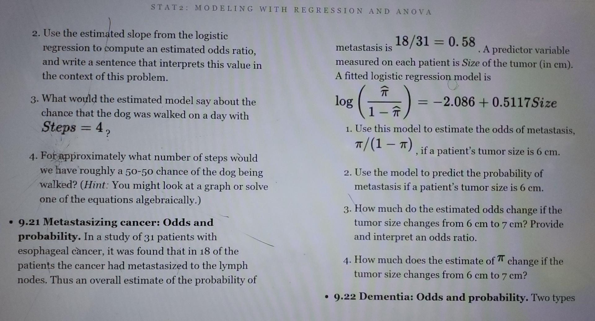 Solved STAT 2: MODELING WITH REGRESSION AND ANOVA 2. Use the | Chegg.com
