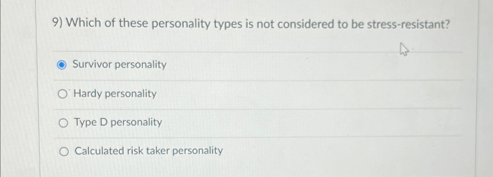 Solved Which of these personality types is not considered to | Chegg.com