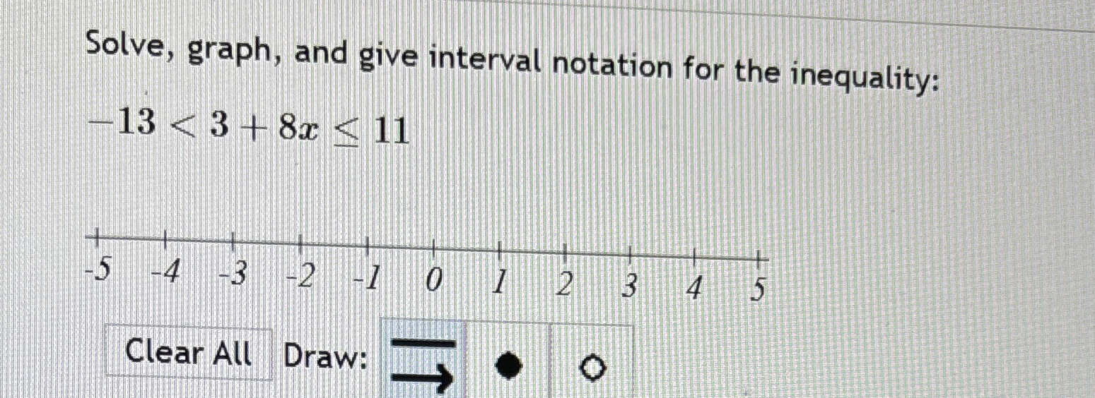 Solved Solve, graph, and give interval notation for the | Chegg.com