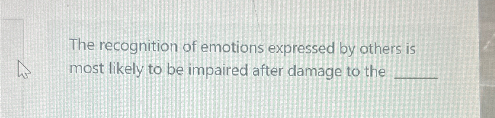 Solved The recognition of emotions expressed by others is | Chegg.com