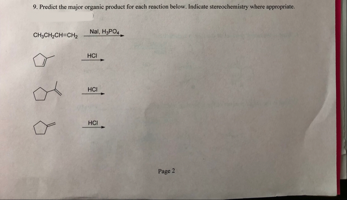 Solved Predict the major organic product for each reaction | Chegg.com