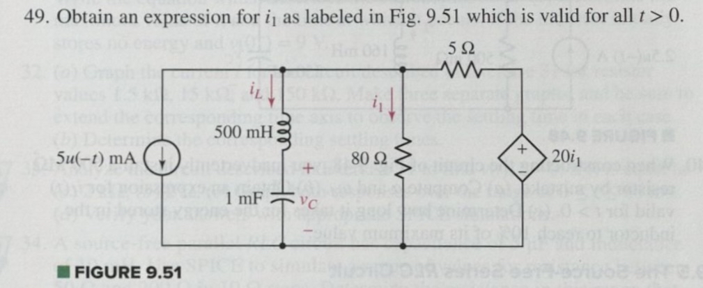 Solved Obtain an expression for i1 ﻿as labeled in Fig. 9.51 | Chegg.com