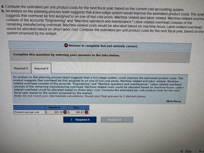 Solved Hall, Incorporated manufactures two components, | Chegg.com