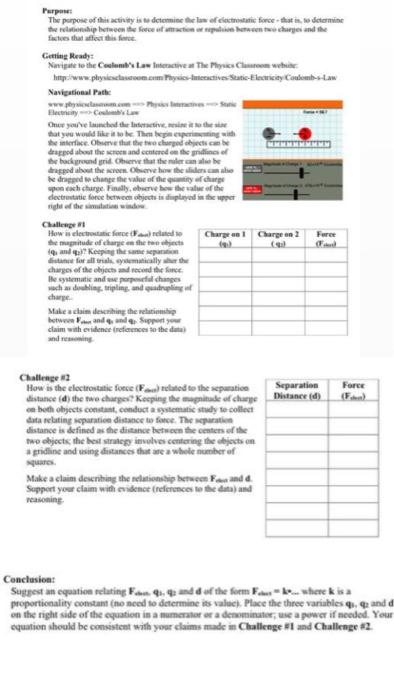 Purpose: The purpose of this activity is determine | Chegg.com