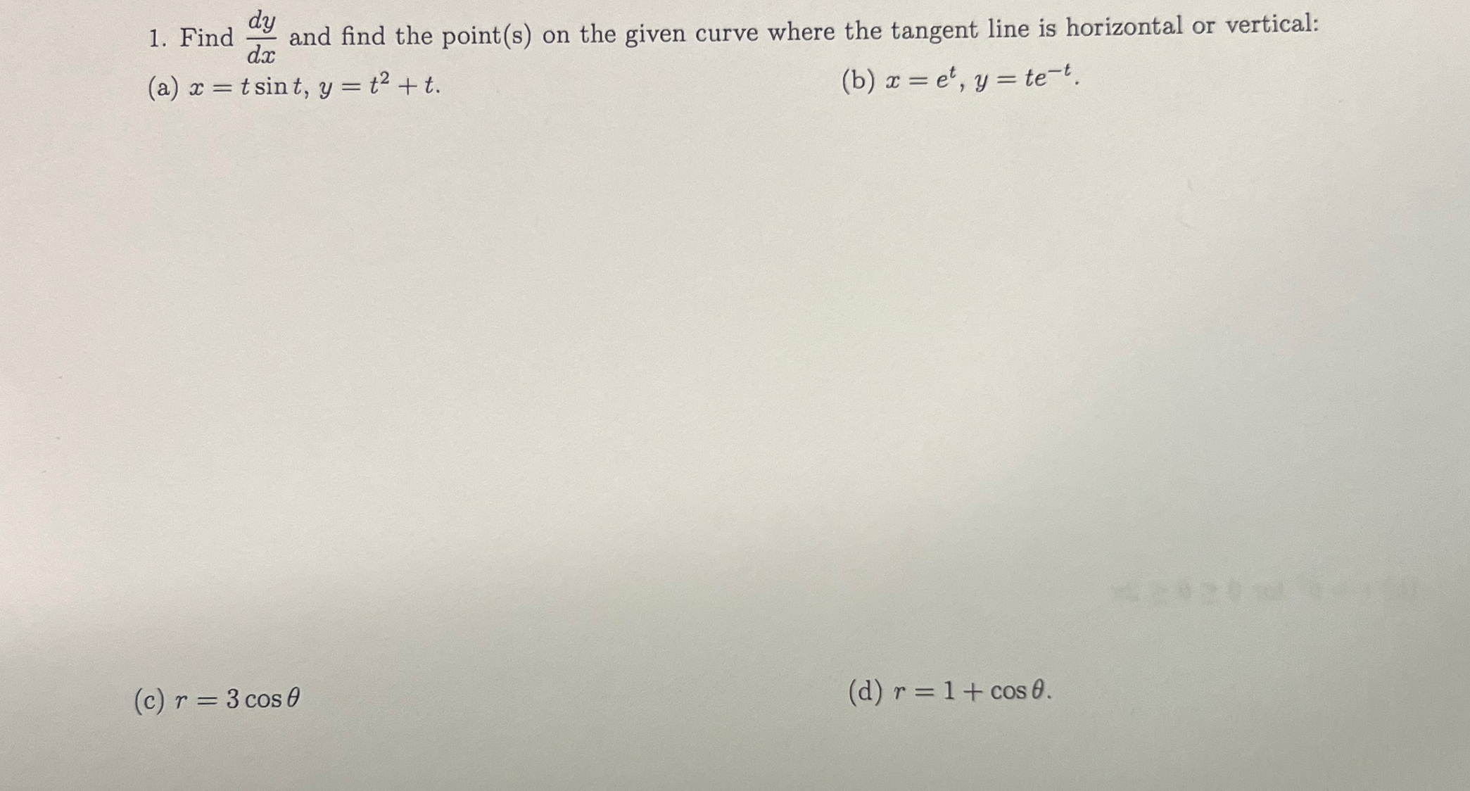 Solved Find dydx ﻿and find the point(s) ﻿on the given curve | Chegg.com