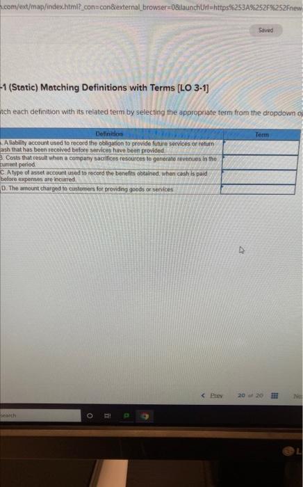 Solved −1 (Static) Matching Definitions with Terms [LO 3-1] | Chegg.com