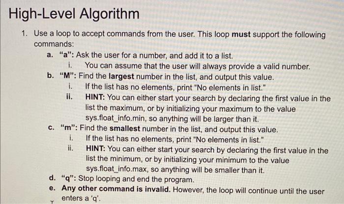 Solved Use a loop to accept commands from the user. This | Chegg.com