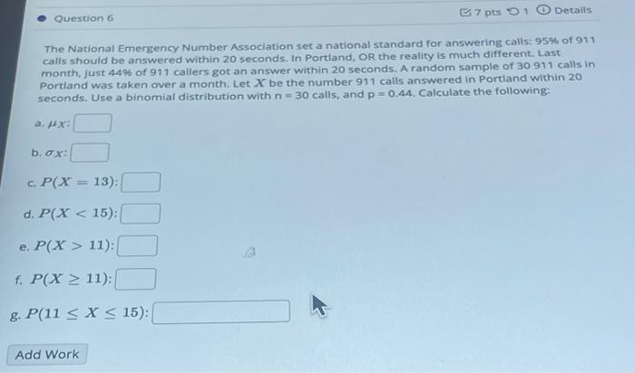 Solved The National Emergency Number Association set a | Chegg.com