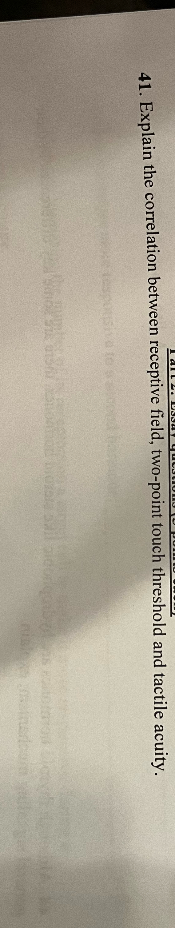 Solved Explain the correlation between receptive field, | Chegg.com