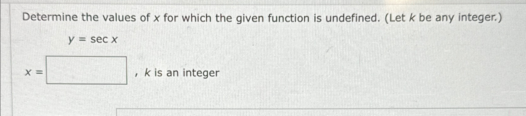 Solved Determine the values of x ﻿for which the given | Chegg.com