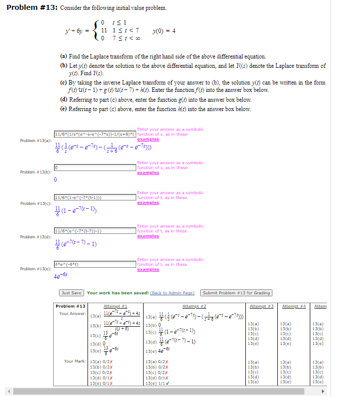 Solved Problem #13: Consider the following initial value | Chegg.com