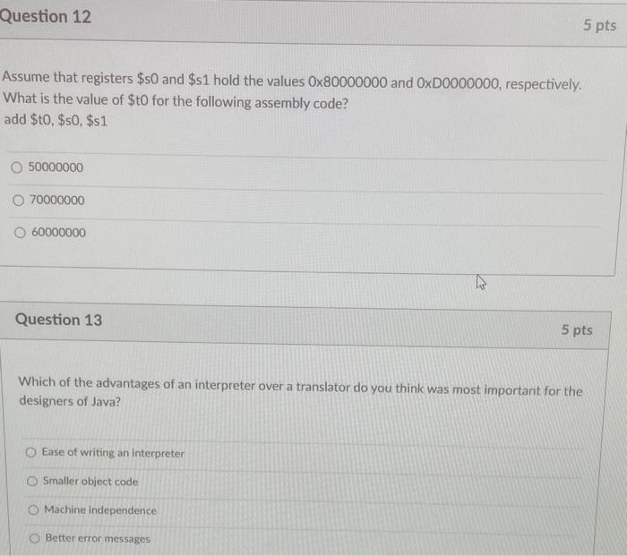 Solved Assume that registers $s0 and $ s1 hold the values | Chegg.com
