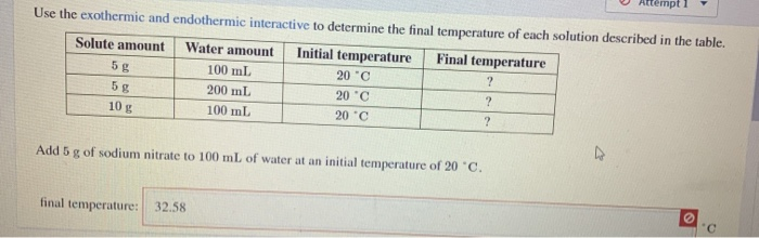 Solved Use the exothermic and endothermic interactive to | Chegg.com